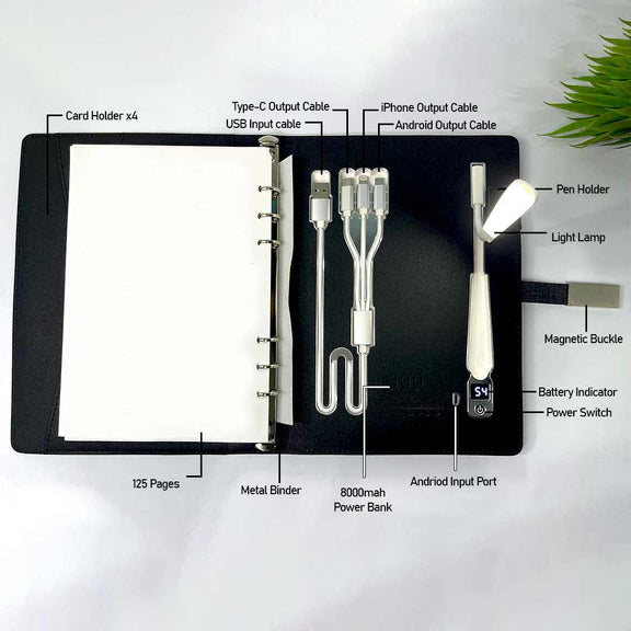 Wireless Power Bank Notebook with LED Lamp – Penhousepk